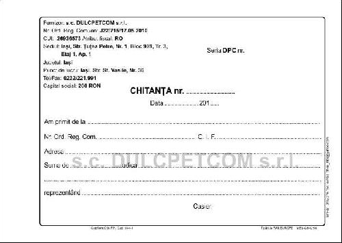 B. Chitante Personalizate Autocopiative 3 Ex Formulare Tipiz, Sc ...