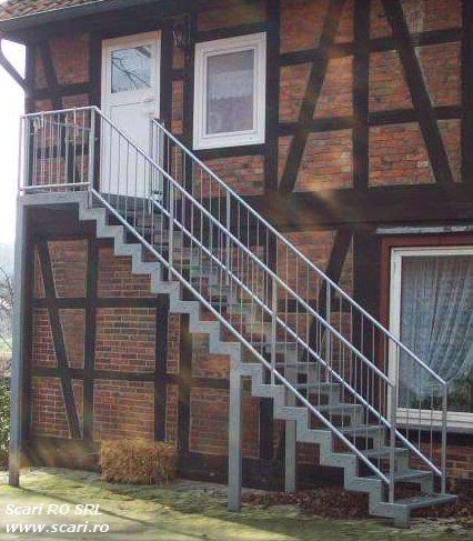 Scari zincate metalice - trepte gratar zincat | scari metalice