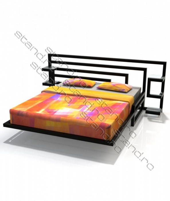 Pat metalic cu polite - model 1813 | Paturi metalice