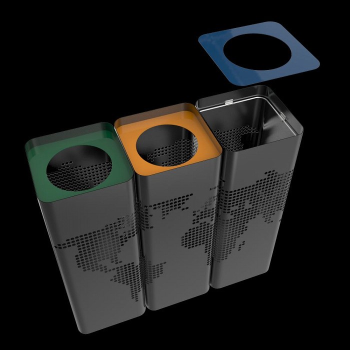 Set cosuri gunoi din metal model ECOMONDE | Cosuri gunoi