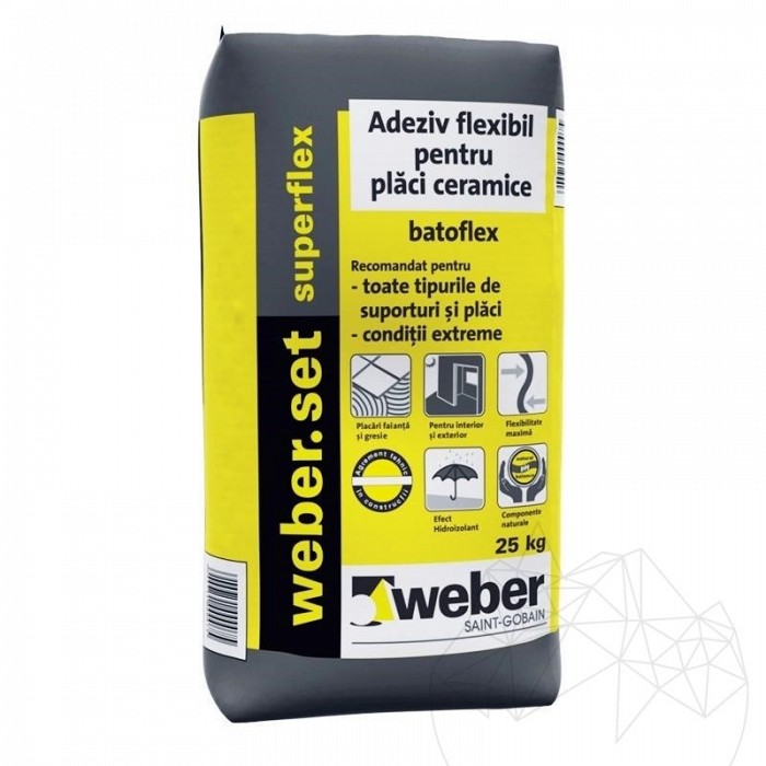 Adeziv Profesional - Weber Set Superflex Max? - 25kg | Accesorii piatra naturala/Adeziv piatra ...