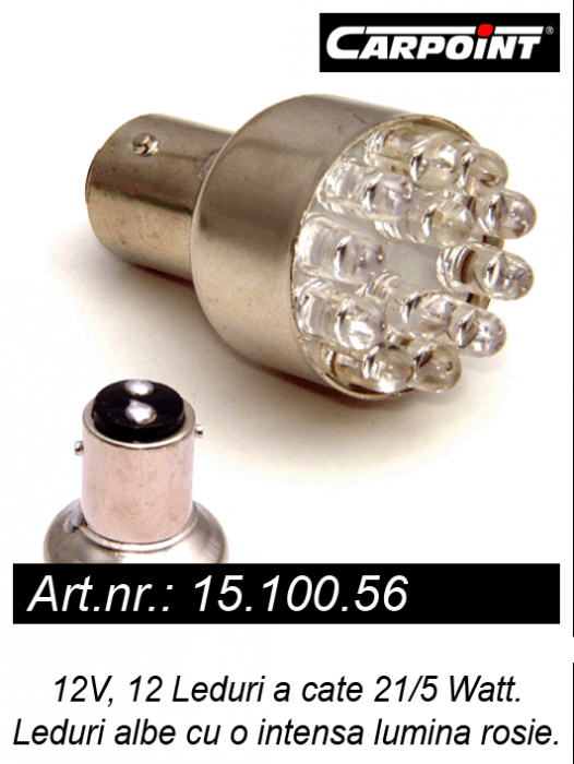 Bec stop frana cu leduri 12V 21/5W BAV-1510056 | Becuri masina