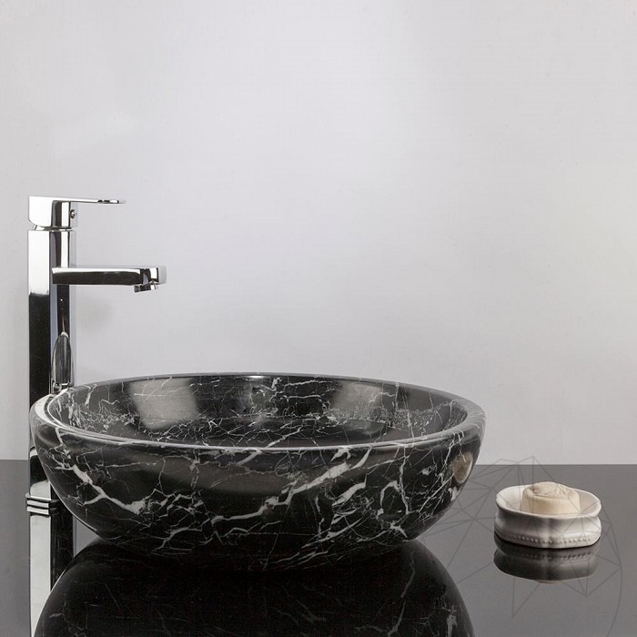 Chiuveta baie marmura Nero Marquina, 42 x 14 cm | Chiuvete baie ...