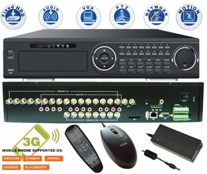 DVR 24 canale H264 600FPS DVR6324KDM | DVR 24 canale
