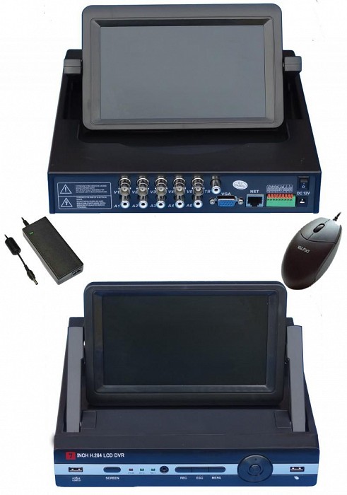 DVR 4 canale H264 cu LCD 17cm DVR7304S | DVR Combo 4 canale