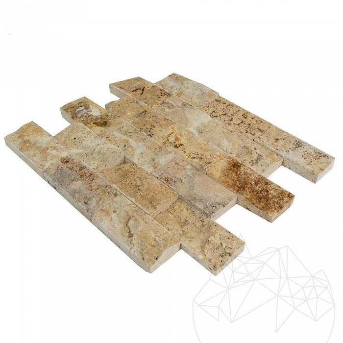 Mozaic Travertin Yellow Scapitat 5 x 10 cm - Lichidare Stoc | Mozaic ...