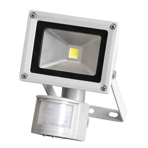 Proiector LED cu senzor 10Watt, rezistent la apa IP44, lumin ...
