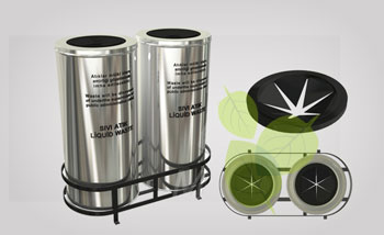 Set cosuri gunoi inox cu capac | Cosuri gunoi