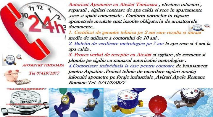 Inlocuiri Apometre Contoare Apa Autorizat Timisoara, Apometre-contoare-apa