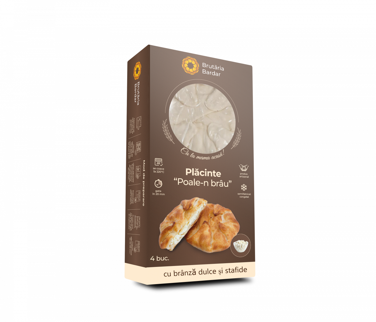 Placinte cu Branza dulce si stafide (congelate) 4x150g | placinte congelate