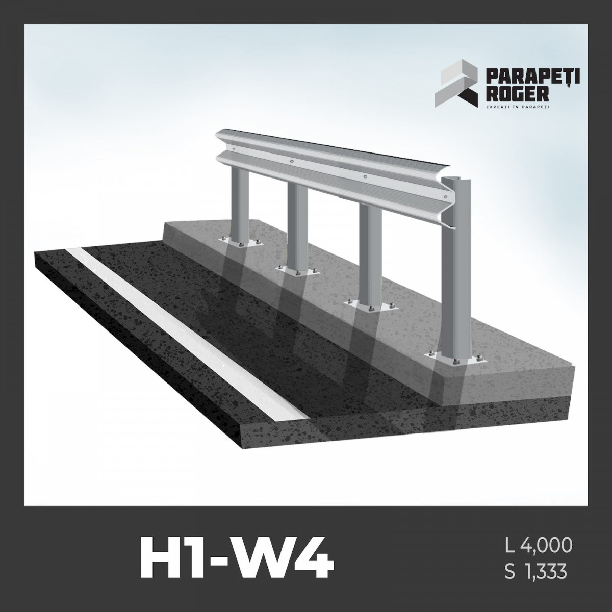 Parapet Metalic H1 Cu Talpa, Sc Parapeti Roger Srl