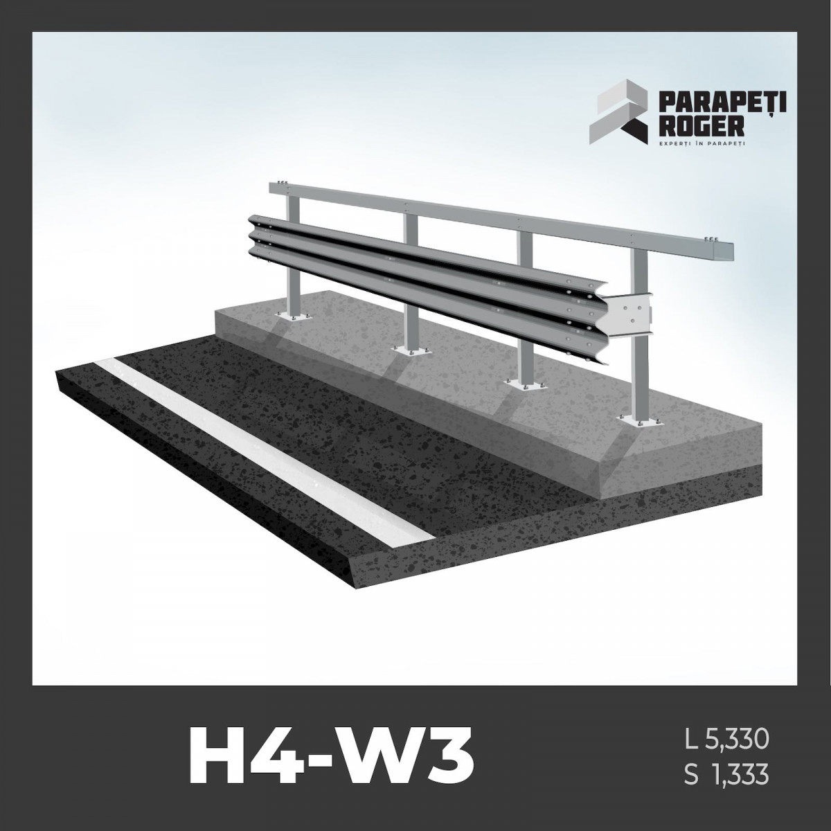 Parapet Metalic H4 Cu Talpa, Sc Parapeti Roger Srl
