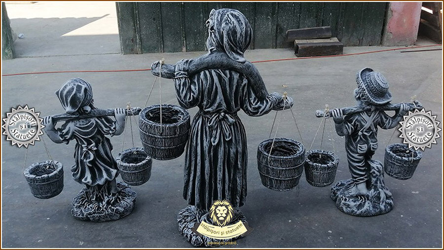 Set 3 Statuete, Gri Patinat, Model S65., Producator, Stalpisori Si ...