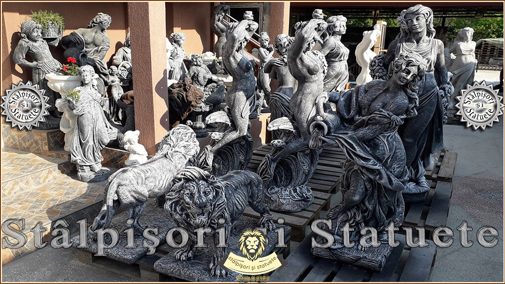 Statueta Fata Cu Cosulete, Gri Patinat, Model S23., Producator ...