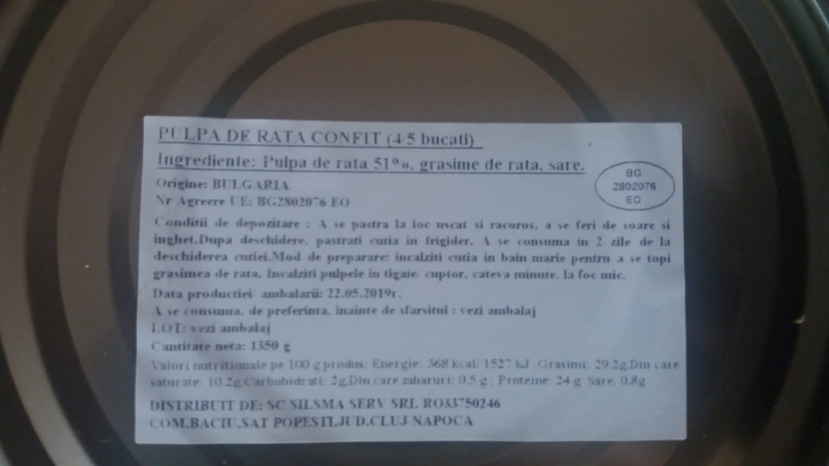 Pulpe Rata Confiata Conserva 1350 G 4-5 Buc/cutie, Importator, Pulpe ...