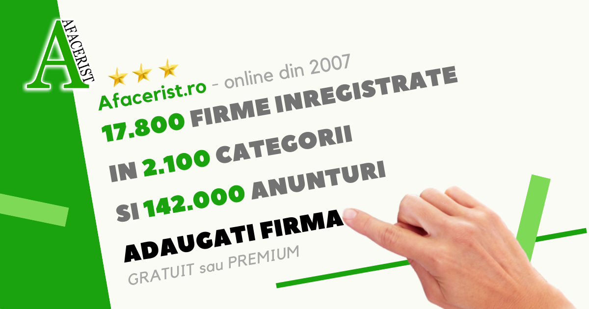 Adauga firma pe platforma Afacerist.ro